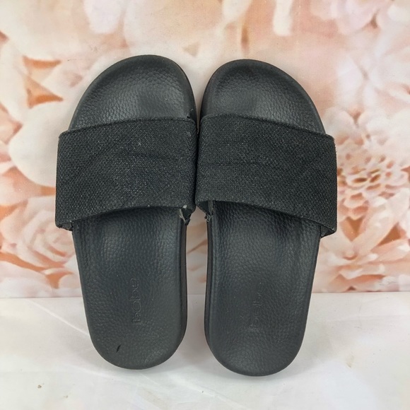 bebe | Shoes | Bebe Slippers Shimmer Black Size Medium 31 | Poshmark